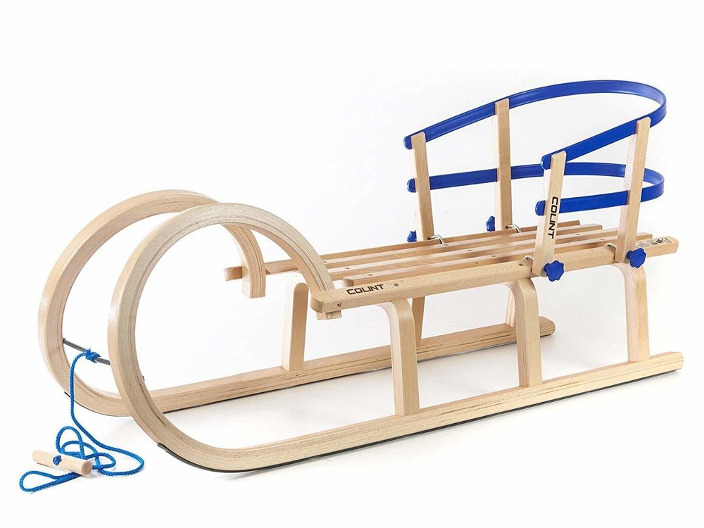 Buy Wooden Sledges with Back support - Snow Sleds Online U.K.