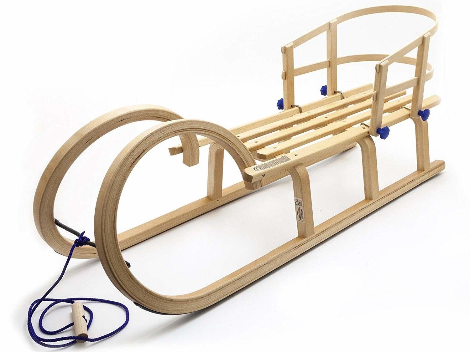 Gloco Sirch Wooden Snow Sledge Davos 110 cm with Backrest - Snow Sleds ...