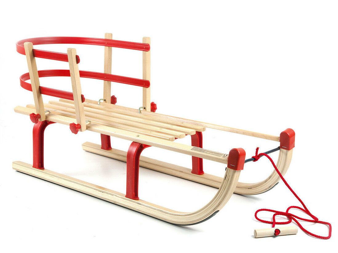 Buy Wooden Sledges with Back support - Snow Sleds Online U.K.
